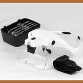 VISION AID Magnifying Glasses with LED Light, Headband, 5 Lenses ...